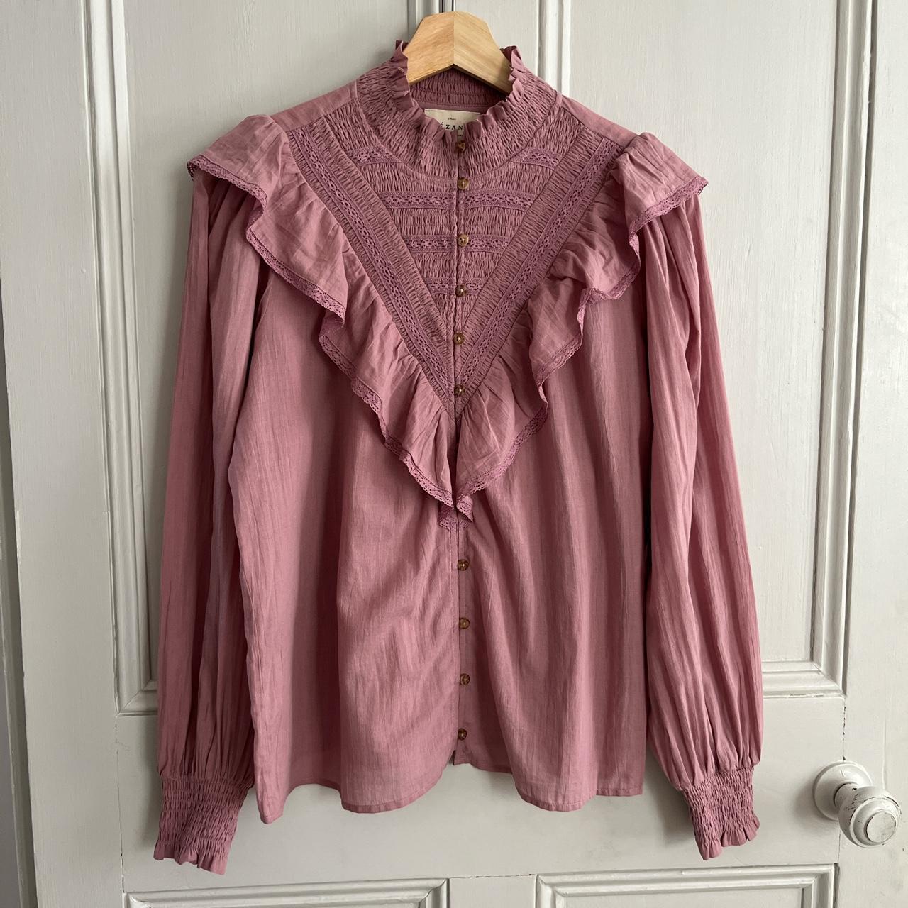 Sezane Rosy pink Marty blouse top... - Depop