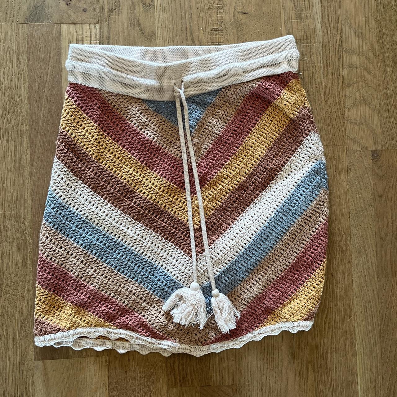 🌼Ghanda Crotchet mini skirt, size S🌼 Super cute 70s... - Depop