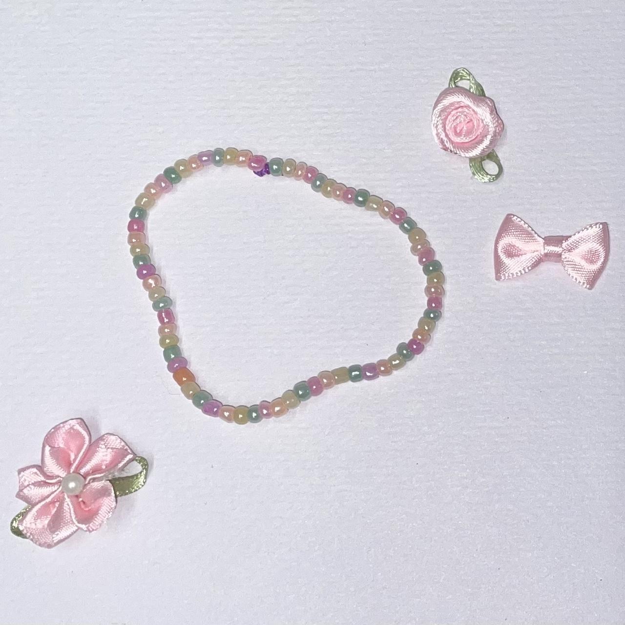 multicoloured handmade beaded non-stretch bracelet!... - Depop