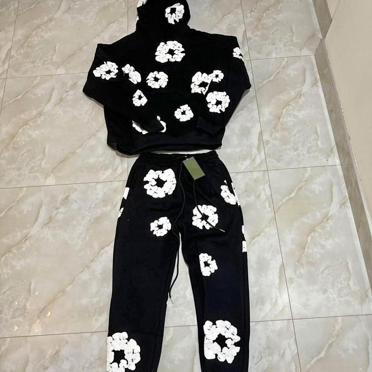Denim tears tracksuit- black - Depop