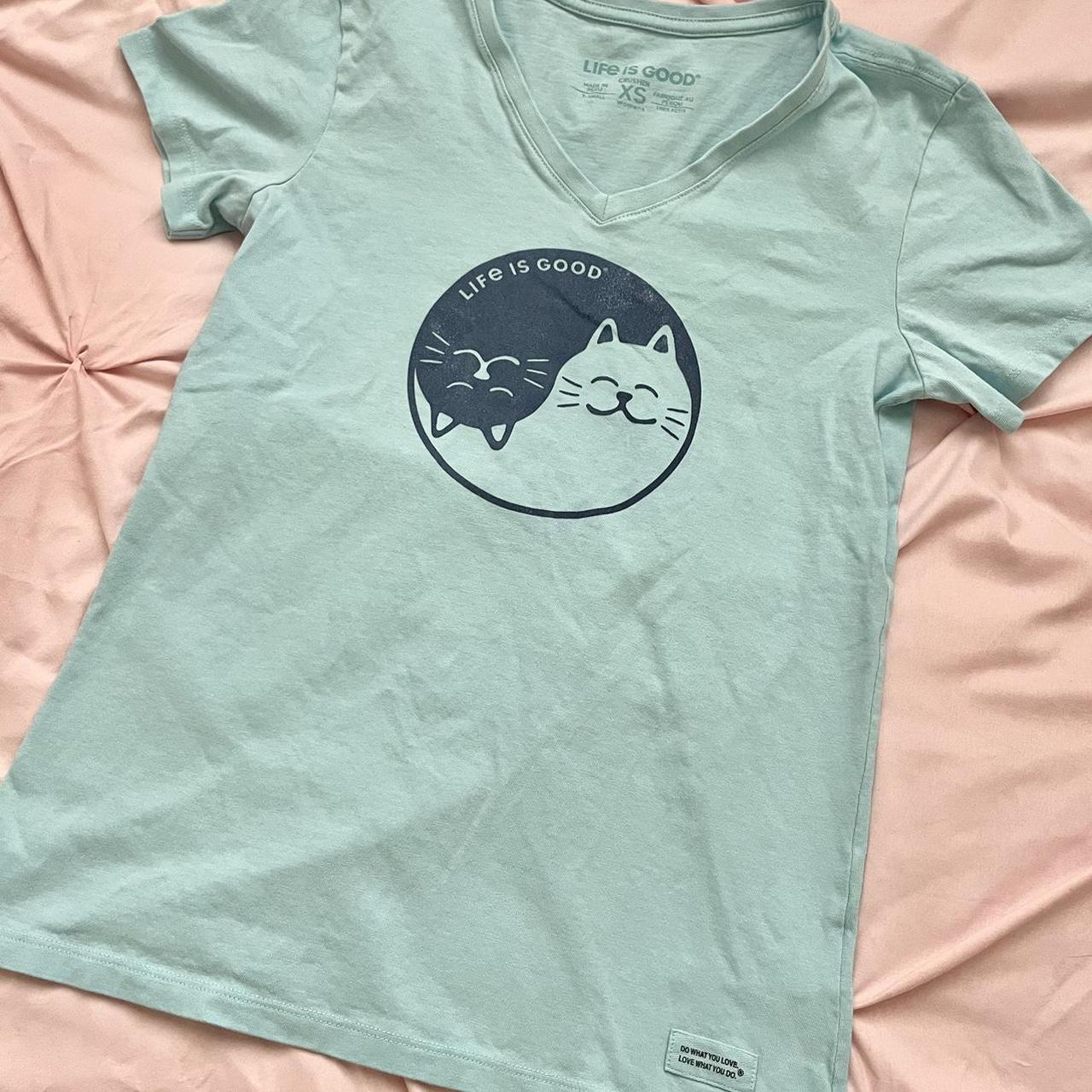 Life Is Good cat yin yang tee! 🐱 Size XS Check... - Depop