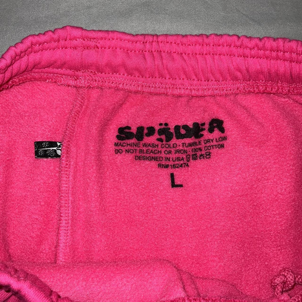 PINK SP5DER SWEATPANTS !! SIZE LARGE WILL SHIP ASAP... - Depop