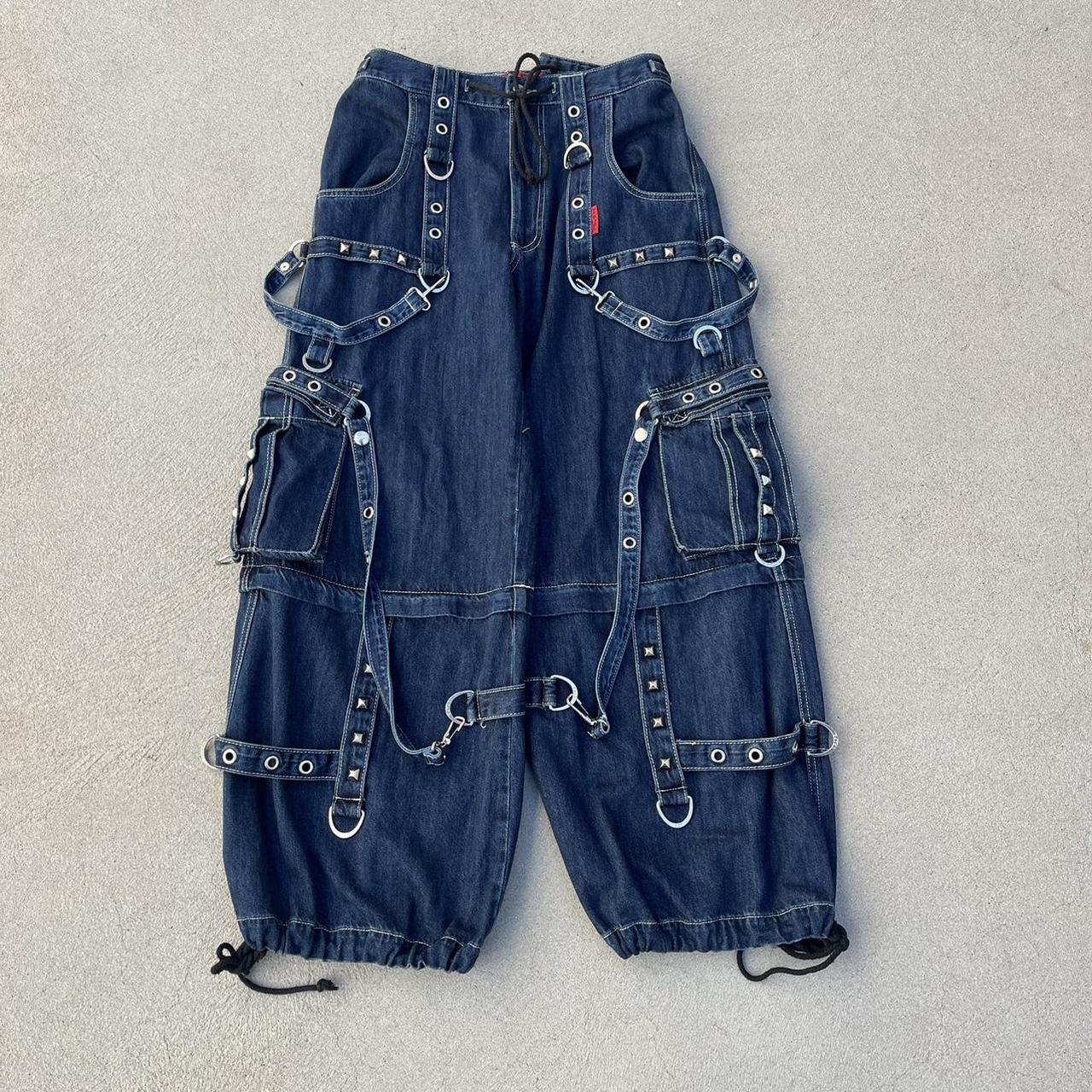 TRIPP NYC RAVER blue denim pants#N##N#size medium waist... - Depop