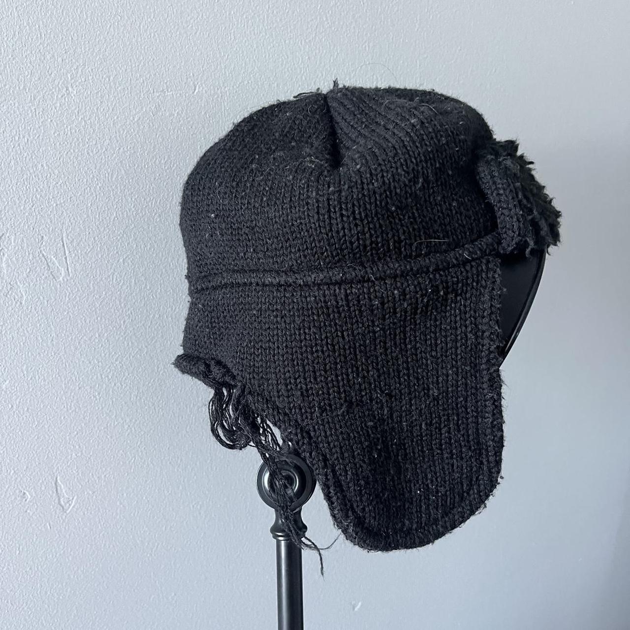 y2k fuzzy skull trapper hat one size fits... - Depop