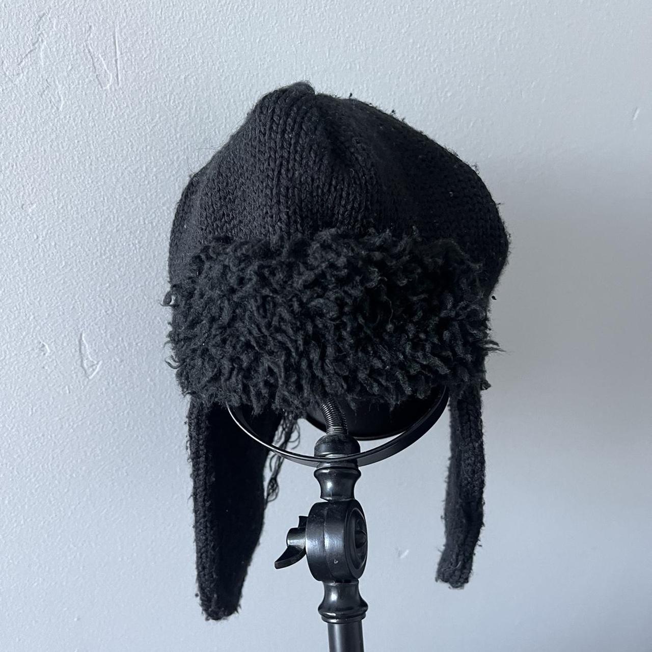 y2k fuzzy skull trapper hat one size fits... - Depop