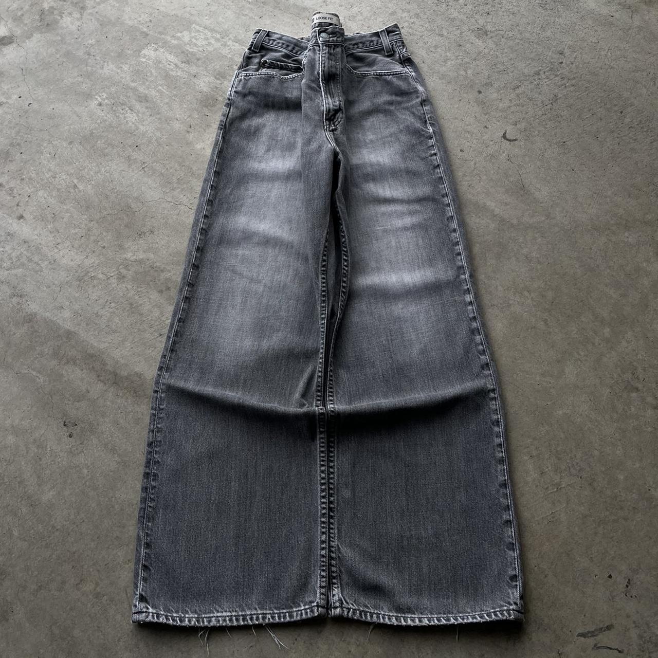 Y2k Grunge Baggy Faded Gray Jeans grunge style... - Depop