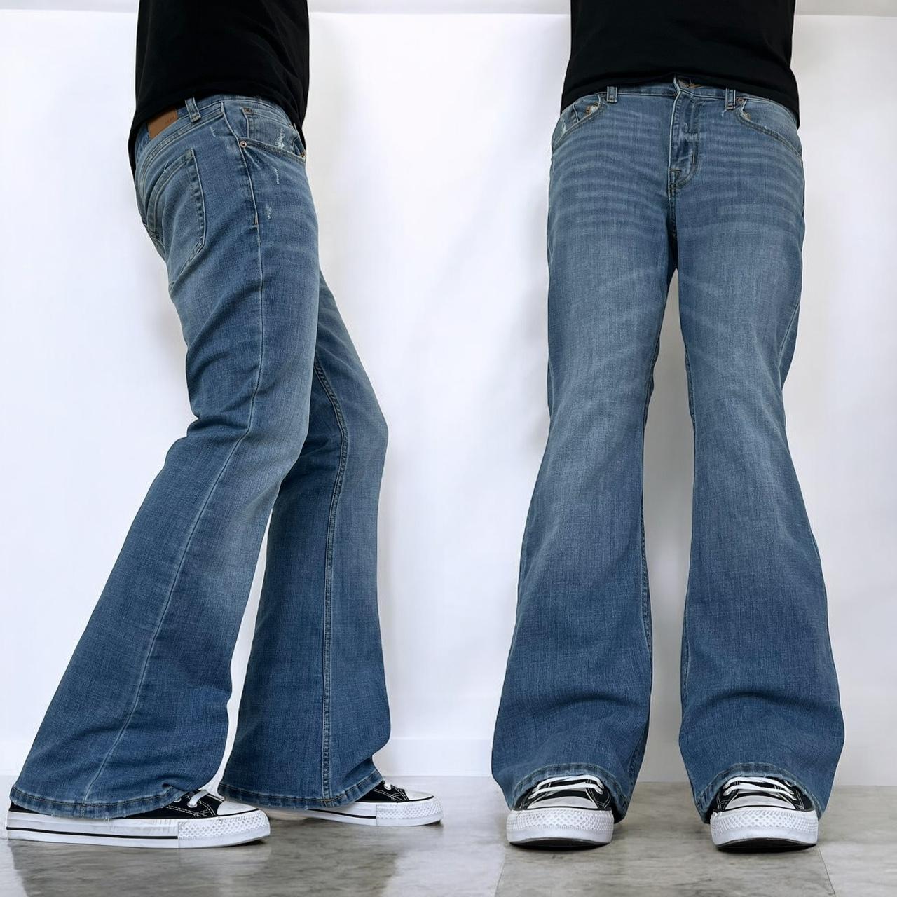 Y2K vintage boot cut flare jeans grunge style... | Depop