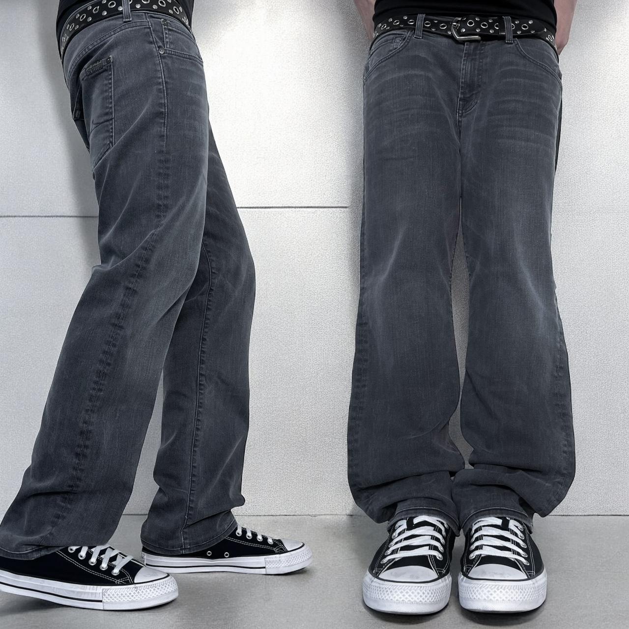 Y2K grunge gray boot cut jeans grunge style jeans... | Depop