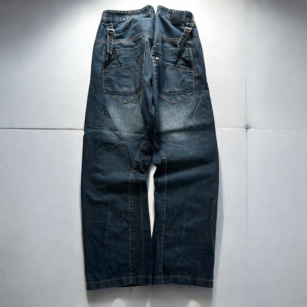 Y2K designer faded baggy bootcut jeans Grunge style... | Depop