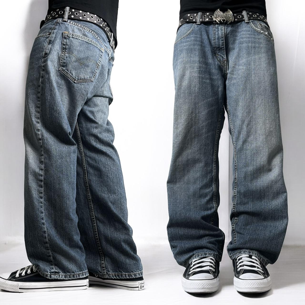 Y2K grunge baggy bootcut jeans Grunge style faded... | Depop