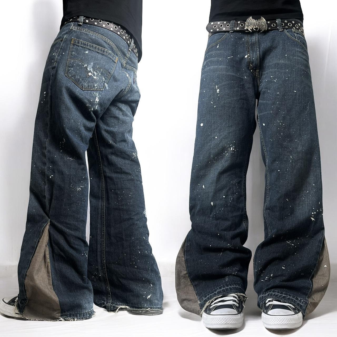 Y2K grunge baggy bootcut flare jeans Grunge style... | Depop