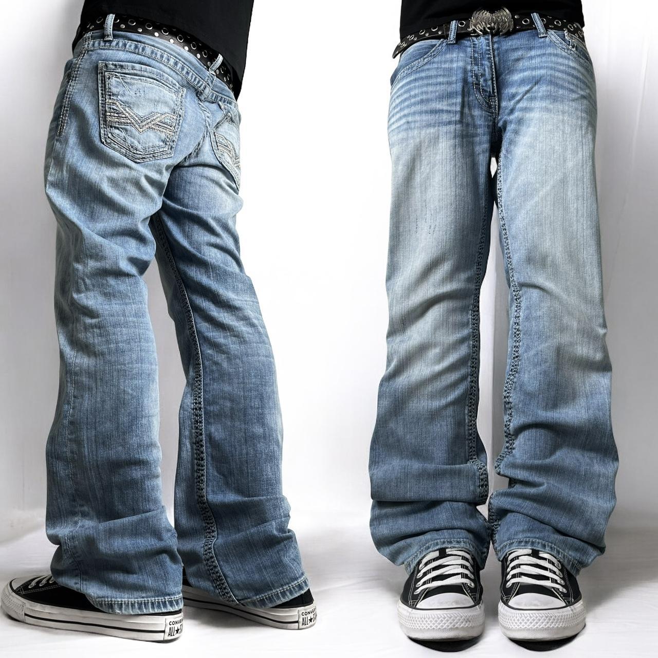 Y2K grunge baggy bootcut jeans Grinder style jeans... | Depop