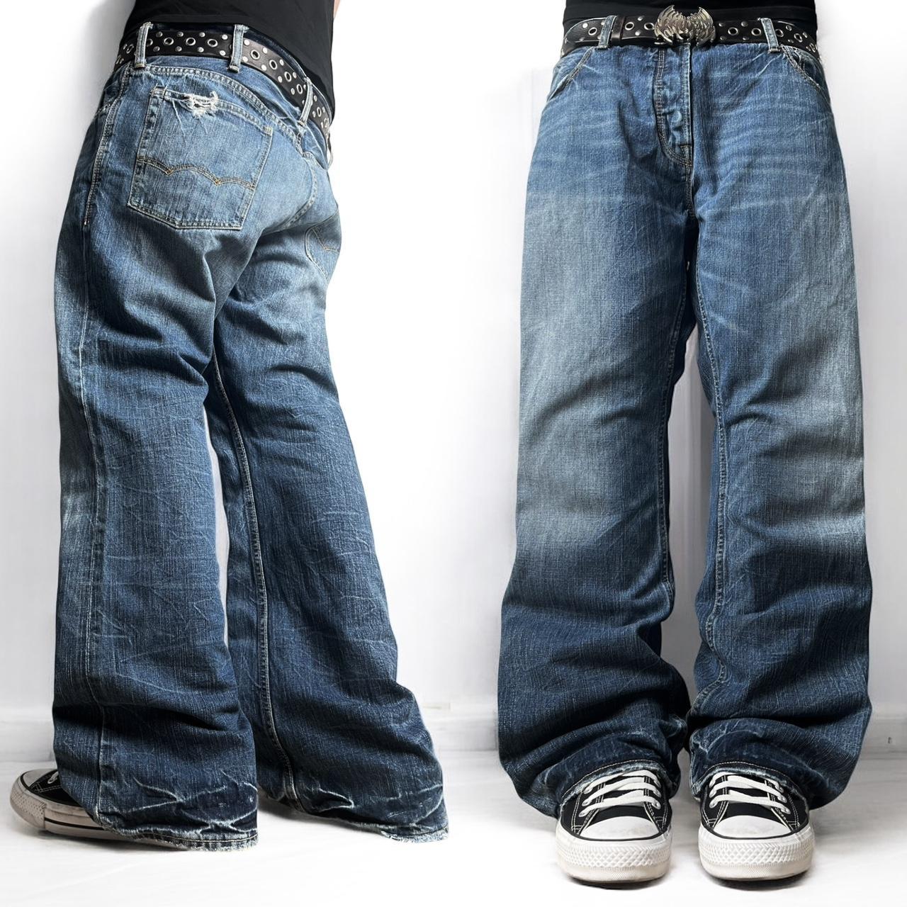 Y2K grunge baggy bootcut jeans Grunge style jeans... | Depop