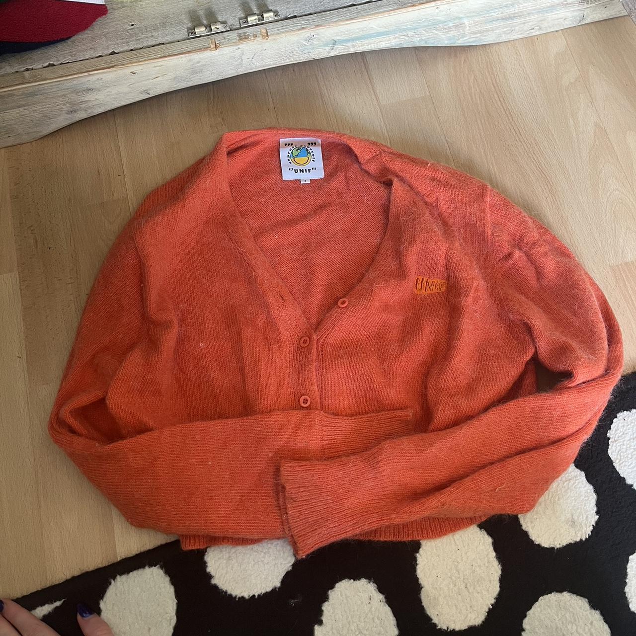 UNIF orange cropped jumper size small perfect... - Depop