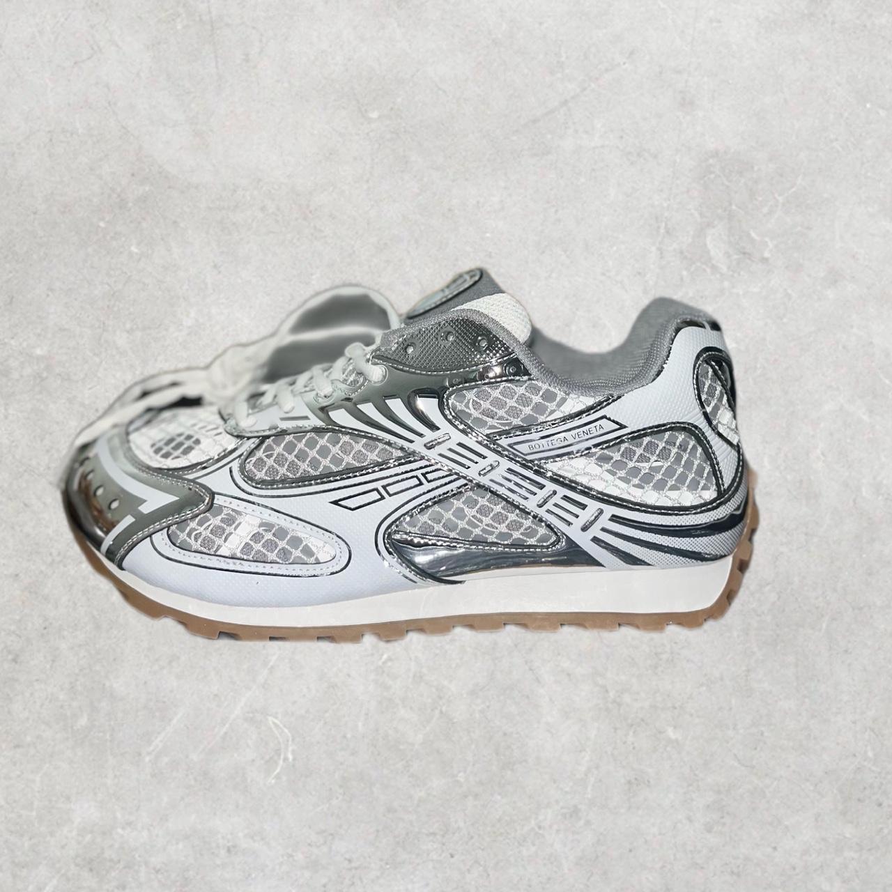 Bottega Veneta Orbit Sneakers – Silver / Grey w Gum... | Depop