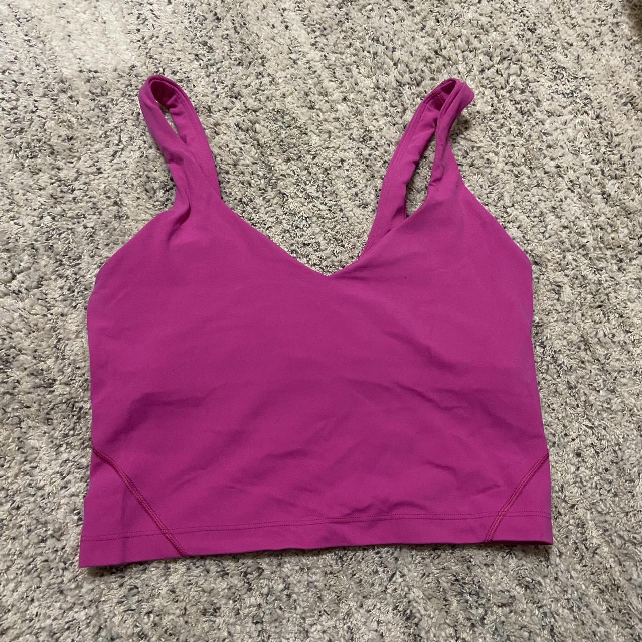 Lululemon sonic pink align tank, no tag size 4 Built... | Depop