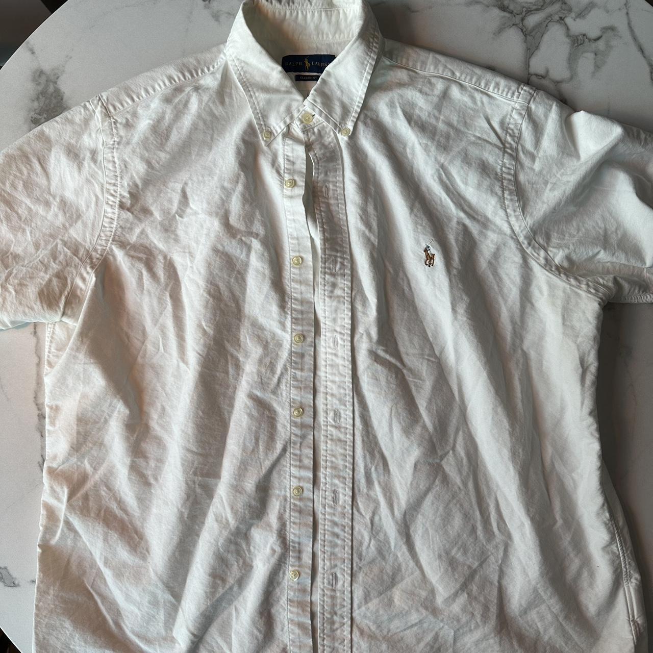 Polo Ralph Lauren short sleeve shirt - white. Used... - Depop