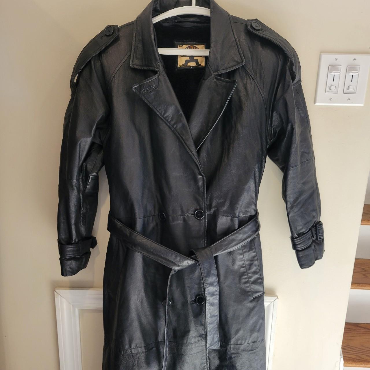 Fur Lined Leathear Trench Coat - Depop