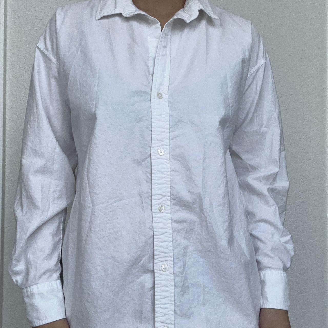 Simple white button down Never worn Great for... - Depop