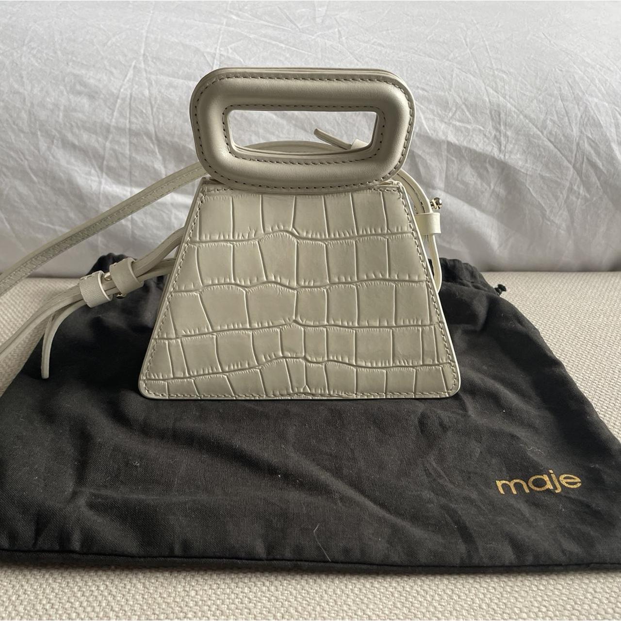 Maje Women's Cream and White Bag | Depop