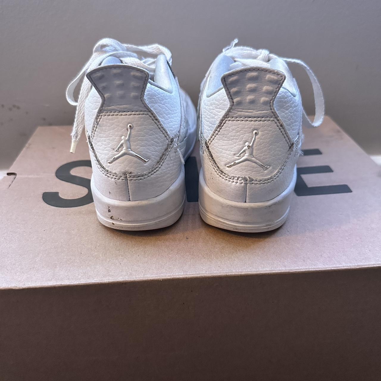 Nike Air Jordan Retro 4 IV 'Pure Money' White/Silver... - Depop