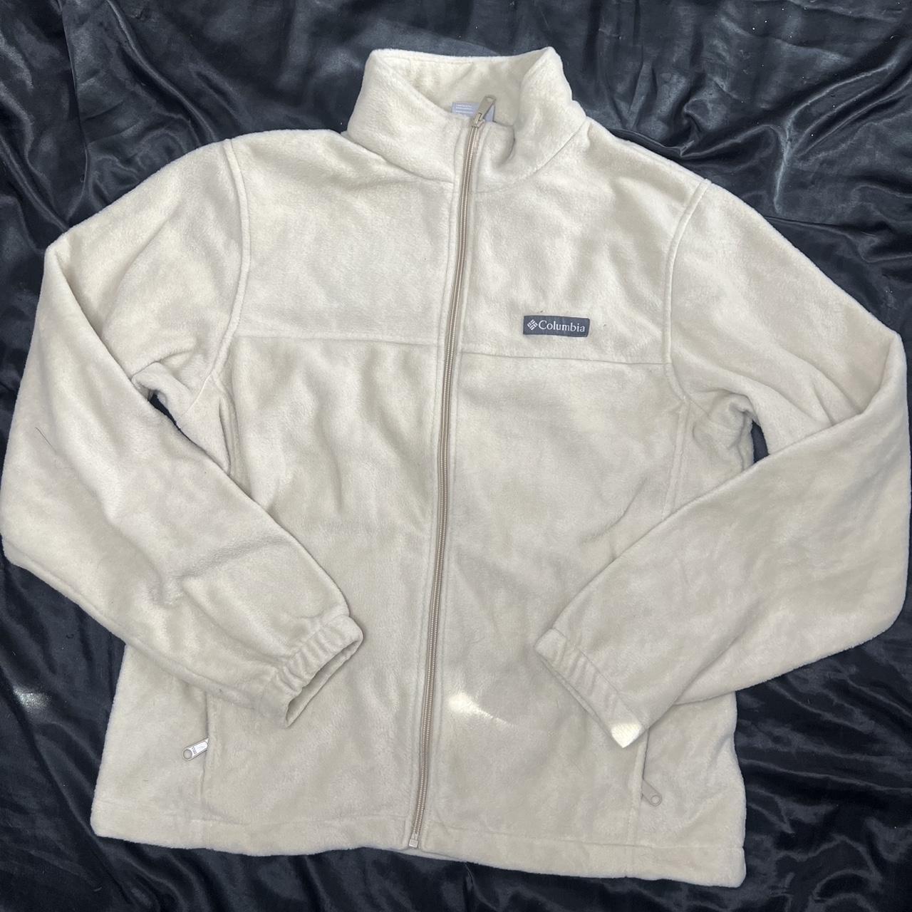 Cream Columbia fleece jacket #outdoorjacket... - Depop