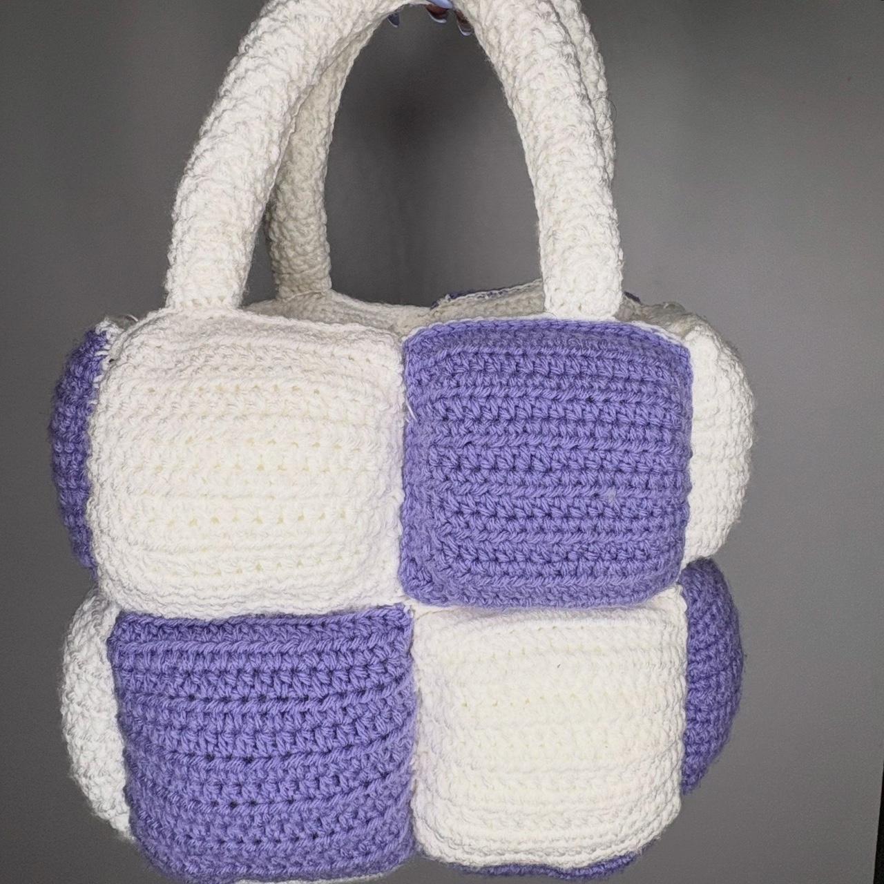 Bicolor Crochet Ruffle Bag - Ready to ship Care... | Depop