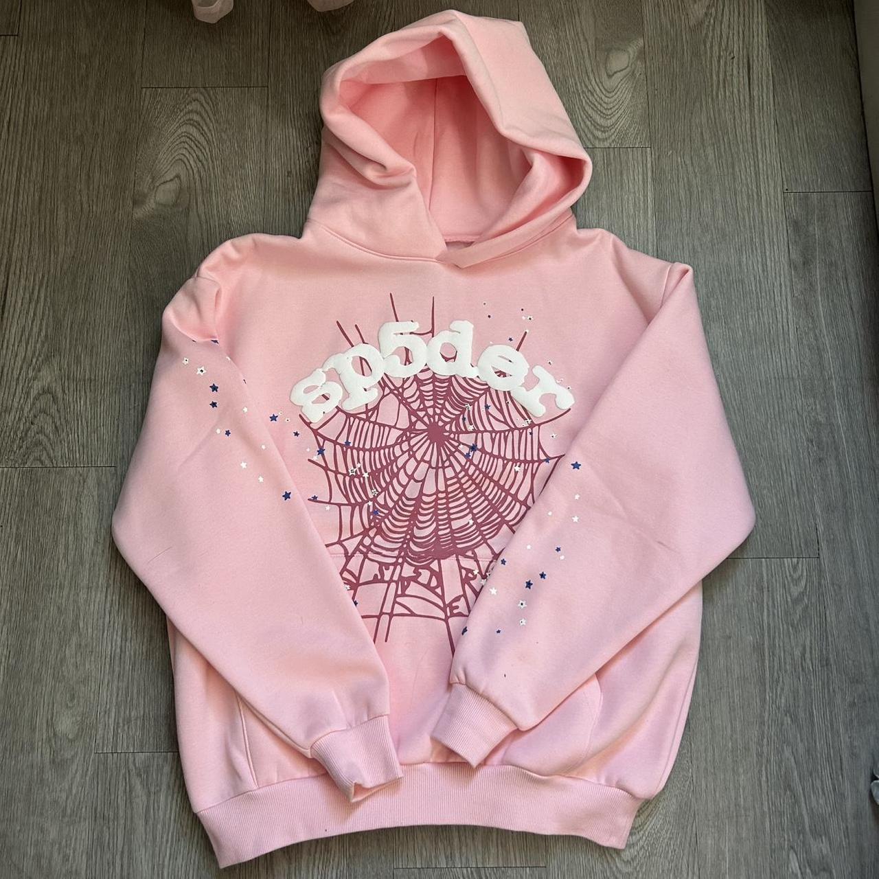 Pink Spider Hoodie -size medium but fits like a... | Depop