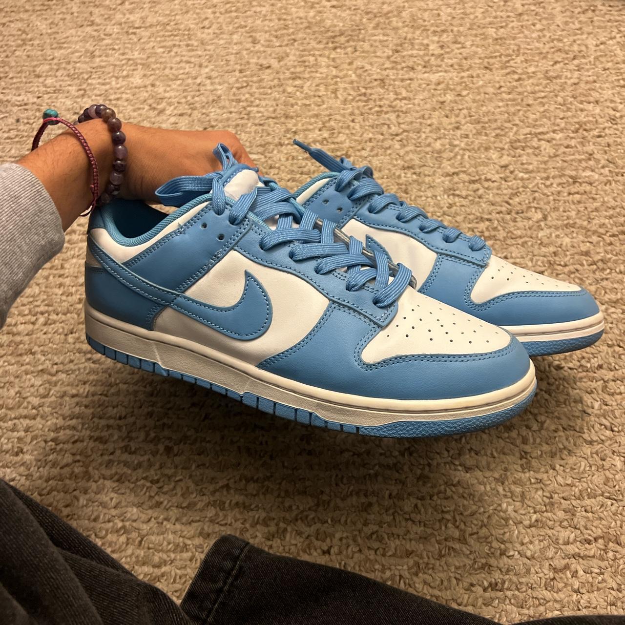 University Blue Low Dunks Fit me weird and I don’t... - Depop