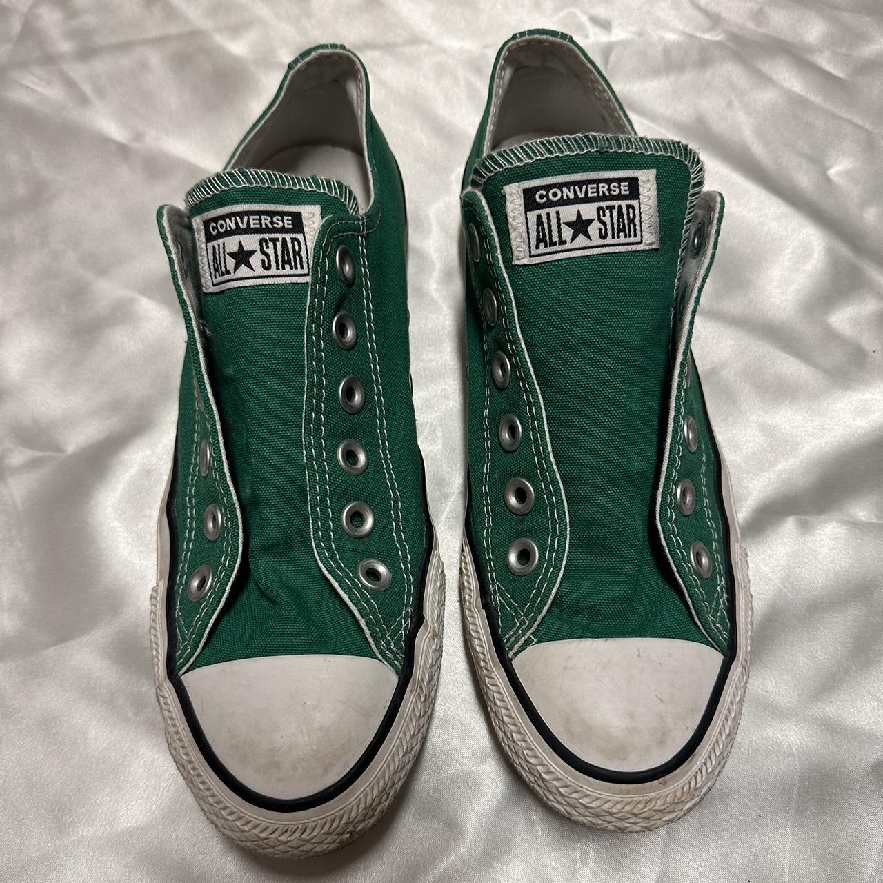 Green Converse Materials: Cotton Canvas,... - Depop