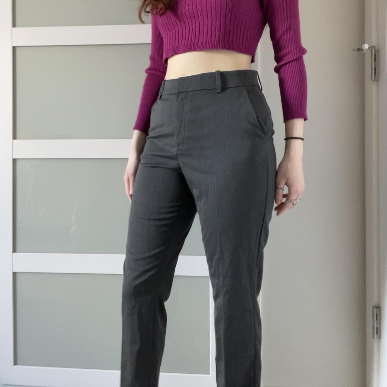 H&M ankle-length slacks, regular waist, concealed... - Depop