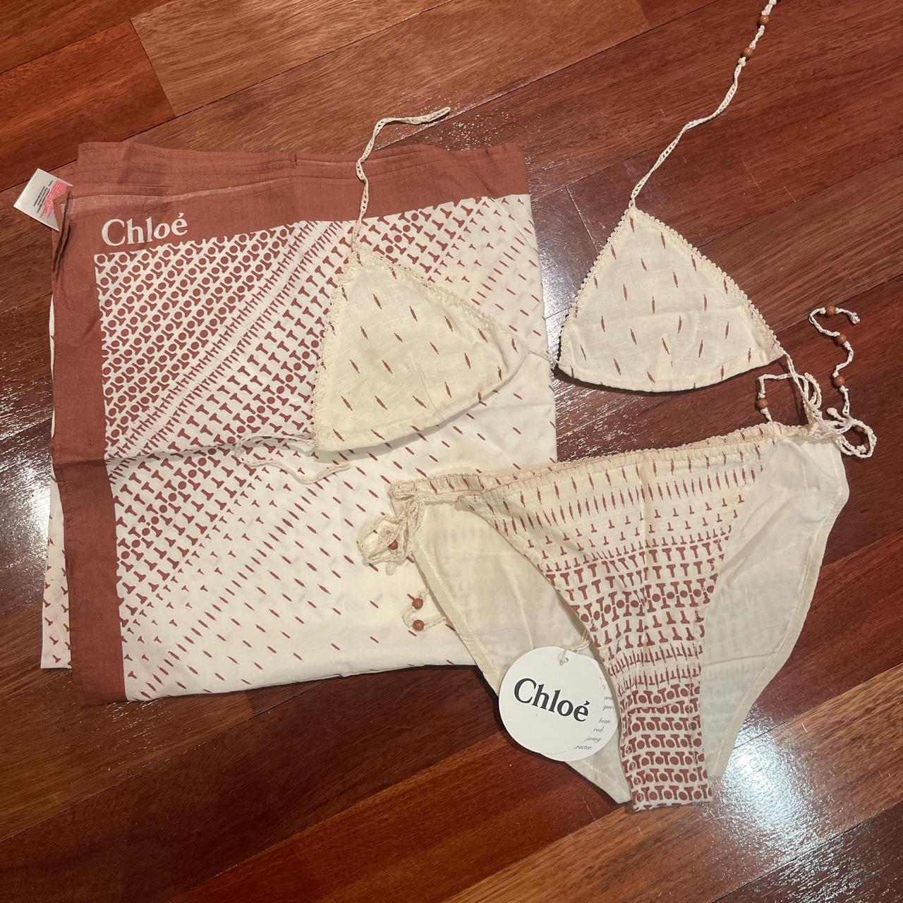 authentic chloe linen swimsuit- comes with bikini... - Depop