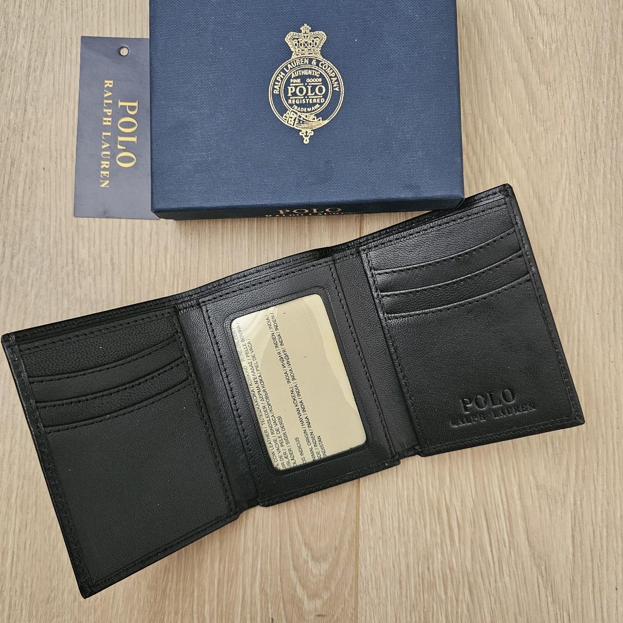 Ralph Lauren Trifold Black Leather Wallet Card... - Depop