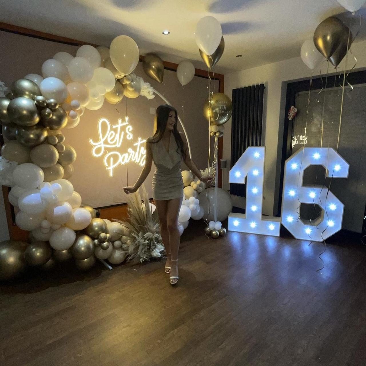 Champagne glitter backless dress handmade, worn once... - Depop