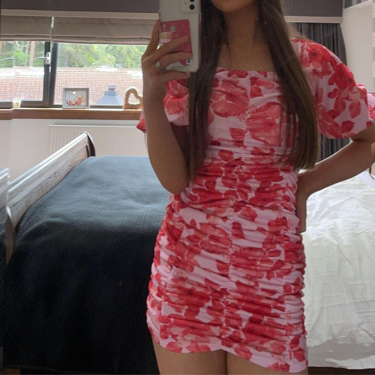 Floral print dress worn once size 6 could fit 8... - Depop