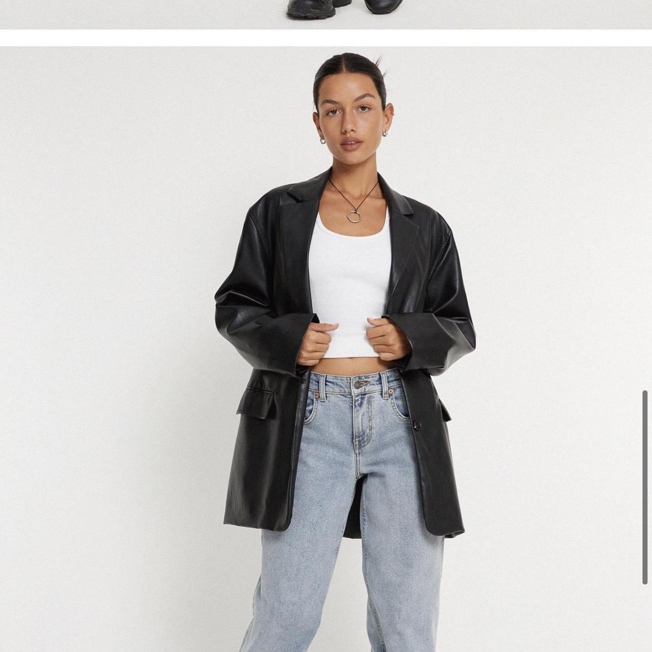 Black leather motel rocks blazer, BRAND NEW tags... - Depop