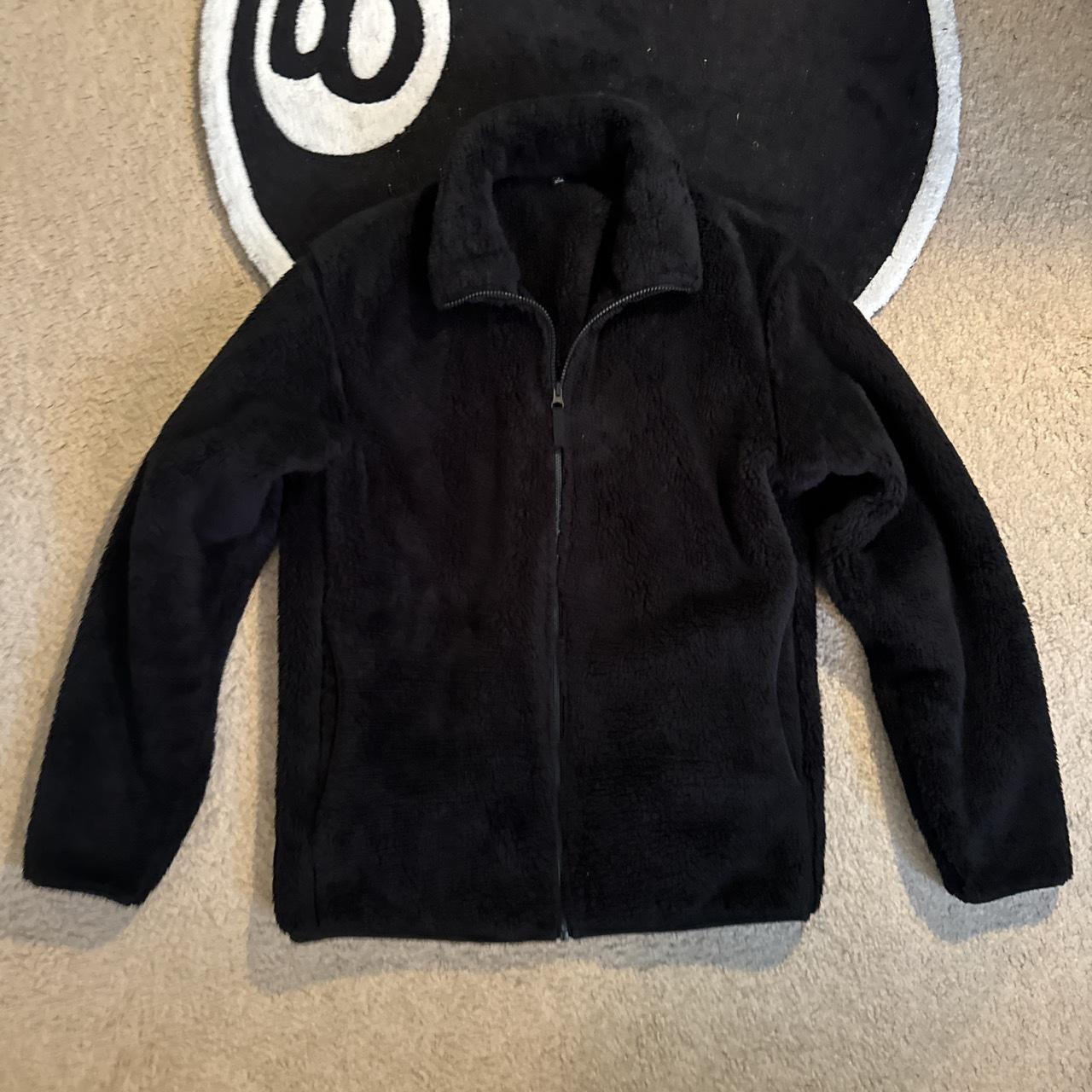 Uniqlo black fleece zip up Size medium Excellent... - Depop