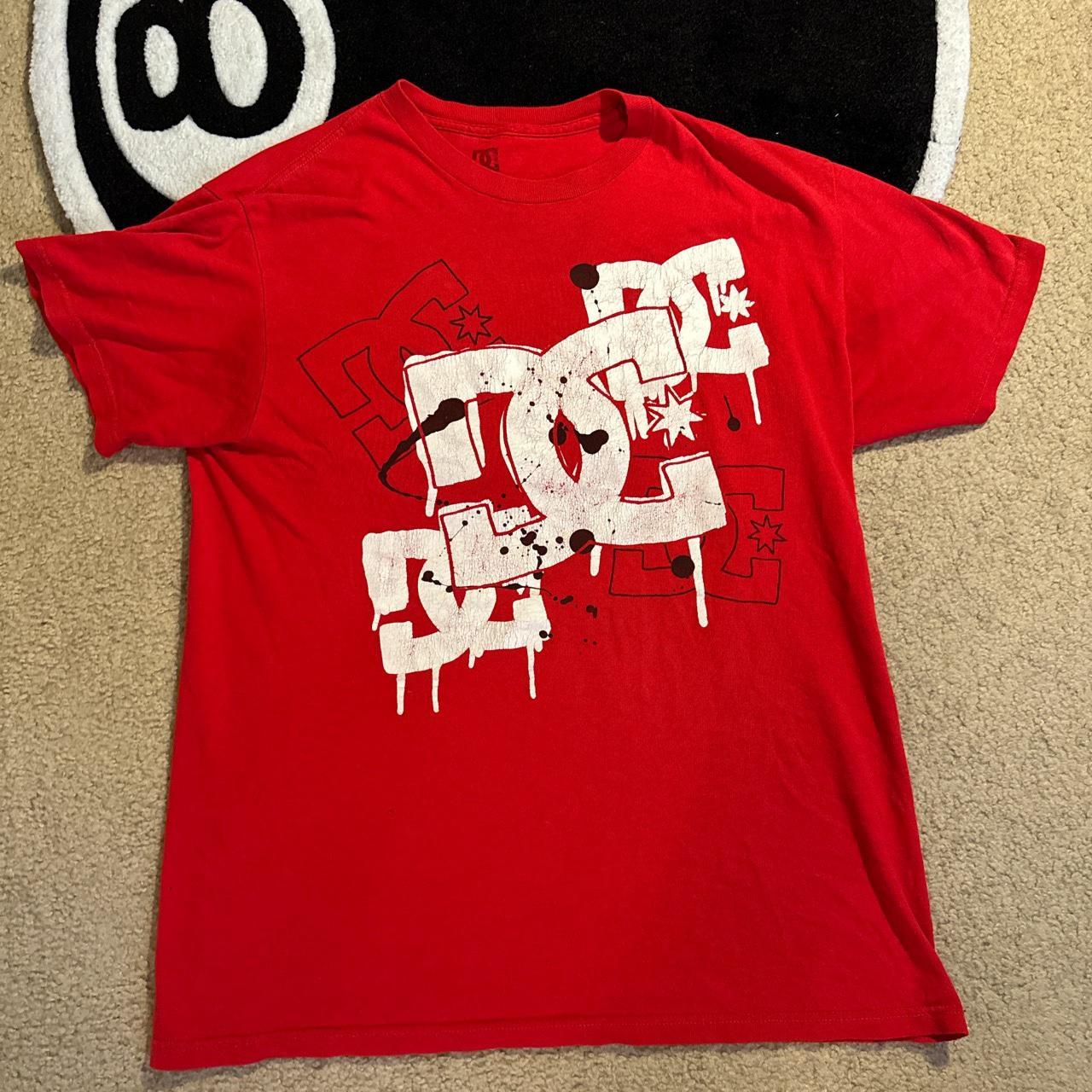 dc shoes red y2k shirt size large no paypal - Depop