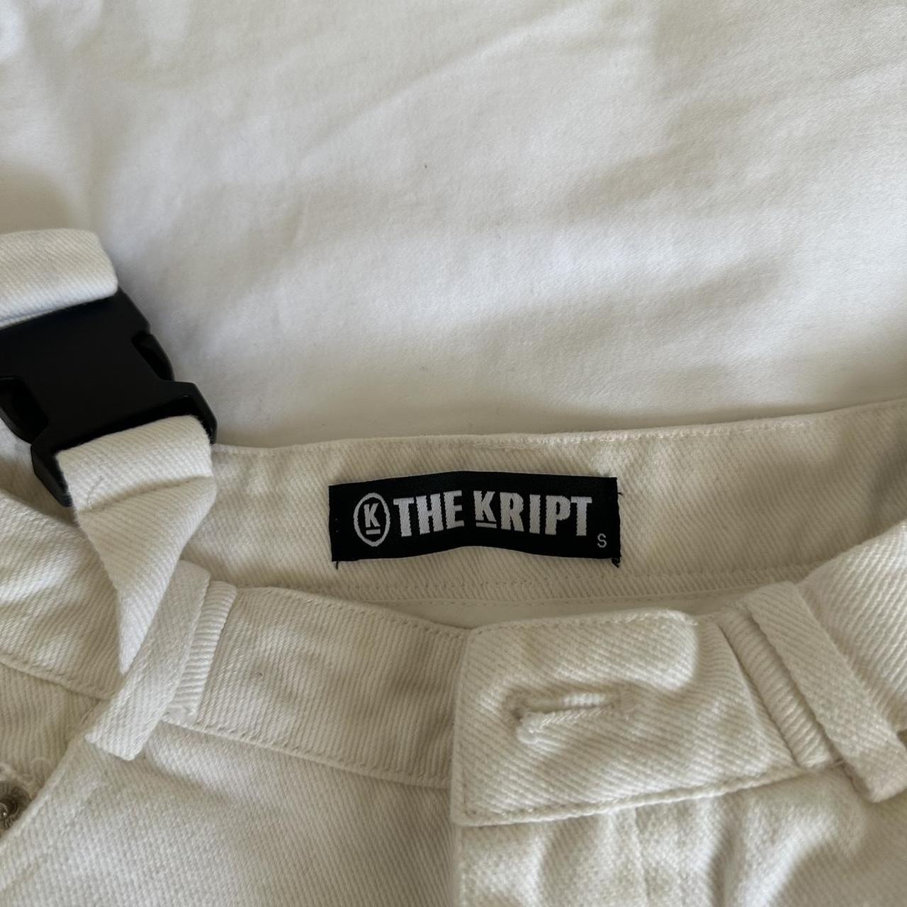 The KRIPT white pants Buckles in the sides Great... - Depop