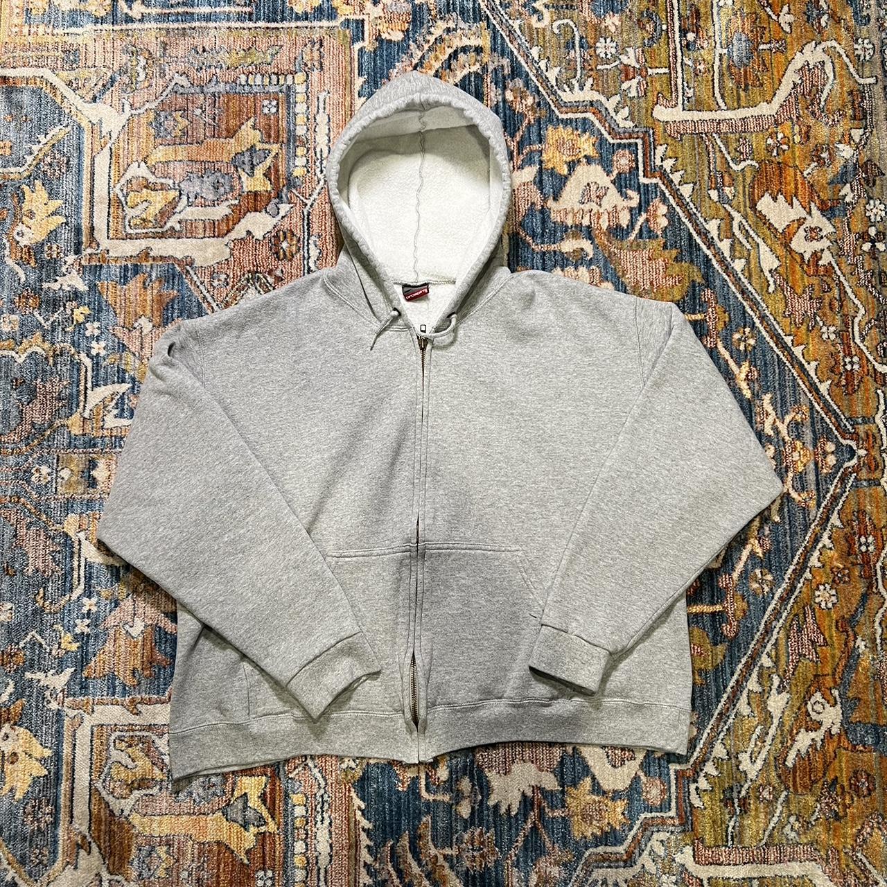 Size: fits medium Awesome 90s blank zipup hoodie!!... - Depop