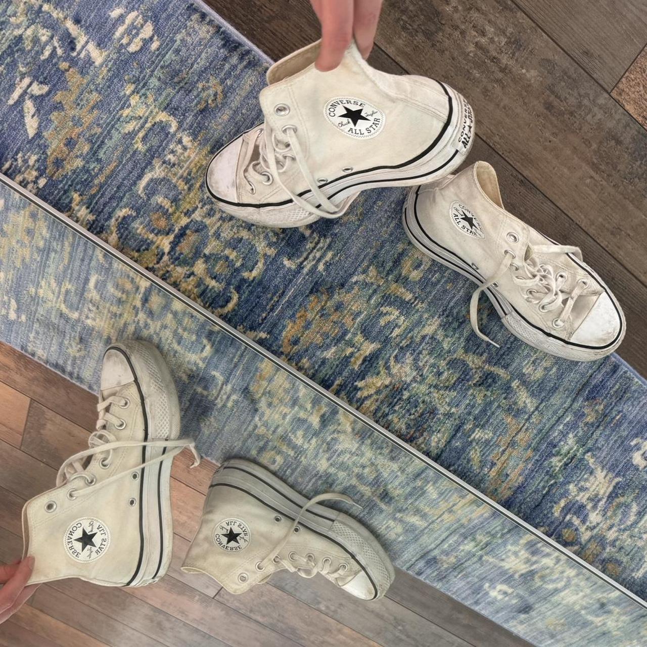 Platform chuck converse. White. Just need a light... - Depop