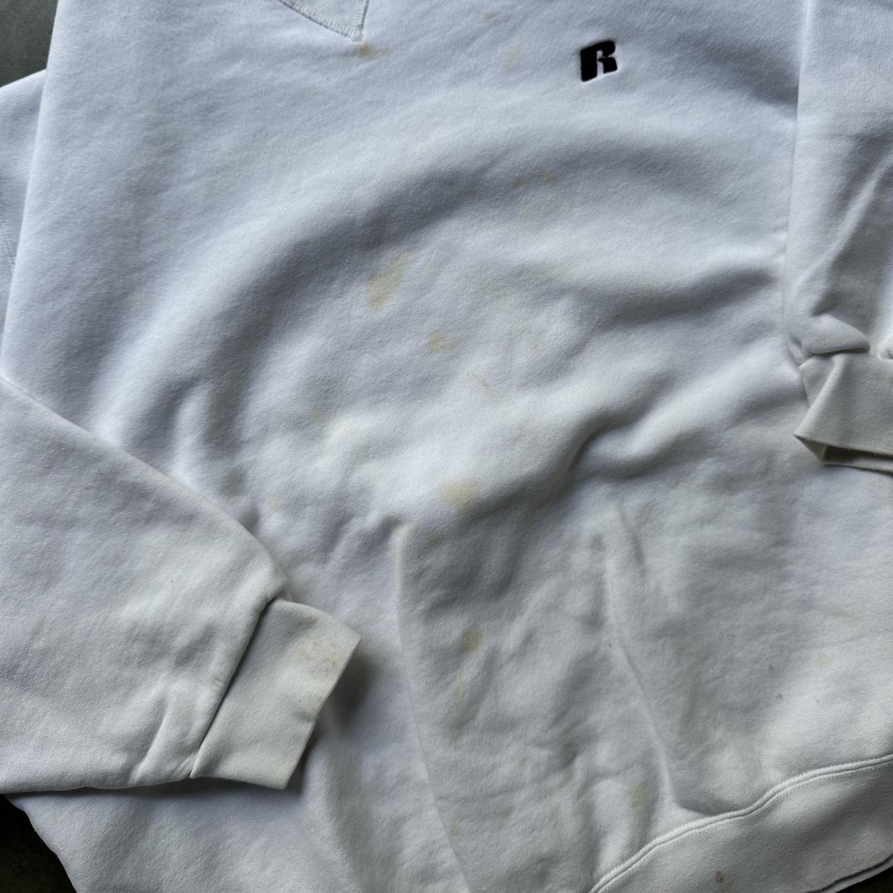 russell blank crewneck no size tag - flaws shown in... - Depop