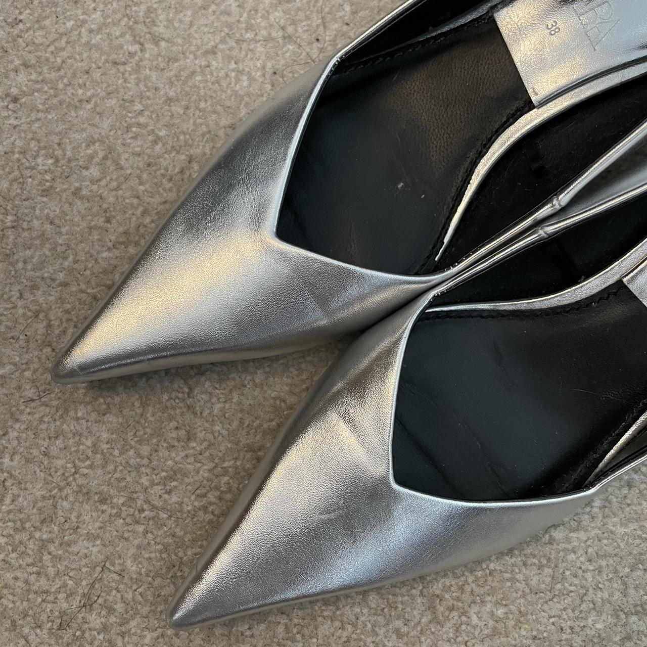 Zara silver shoes - Depop