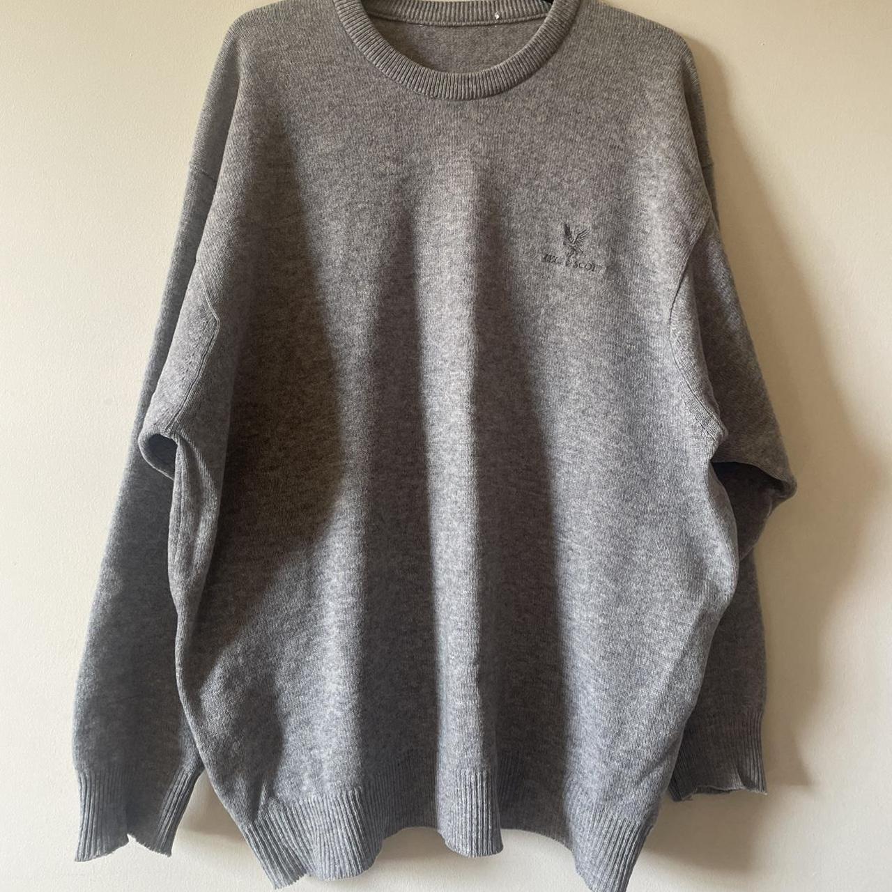 Vintage 100% lambs wool Lyle & Scott grey golf... - Depop