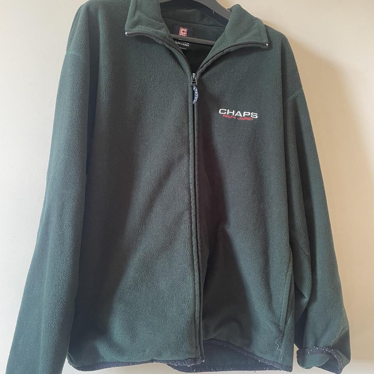 Chaps Ralph Lauren dark green zip up fleece. Says XL... - Depop