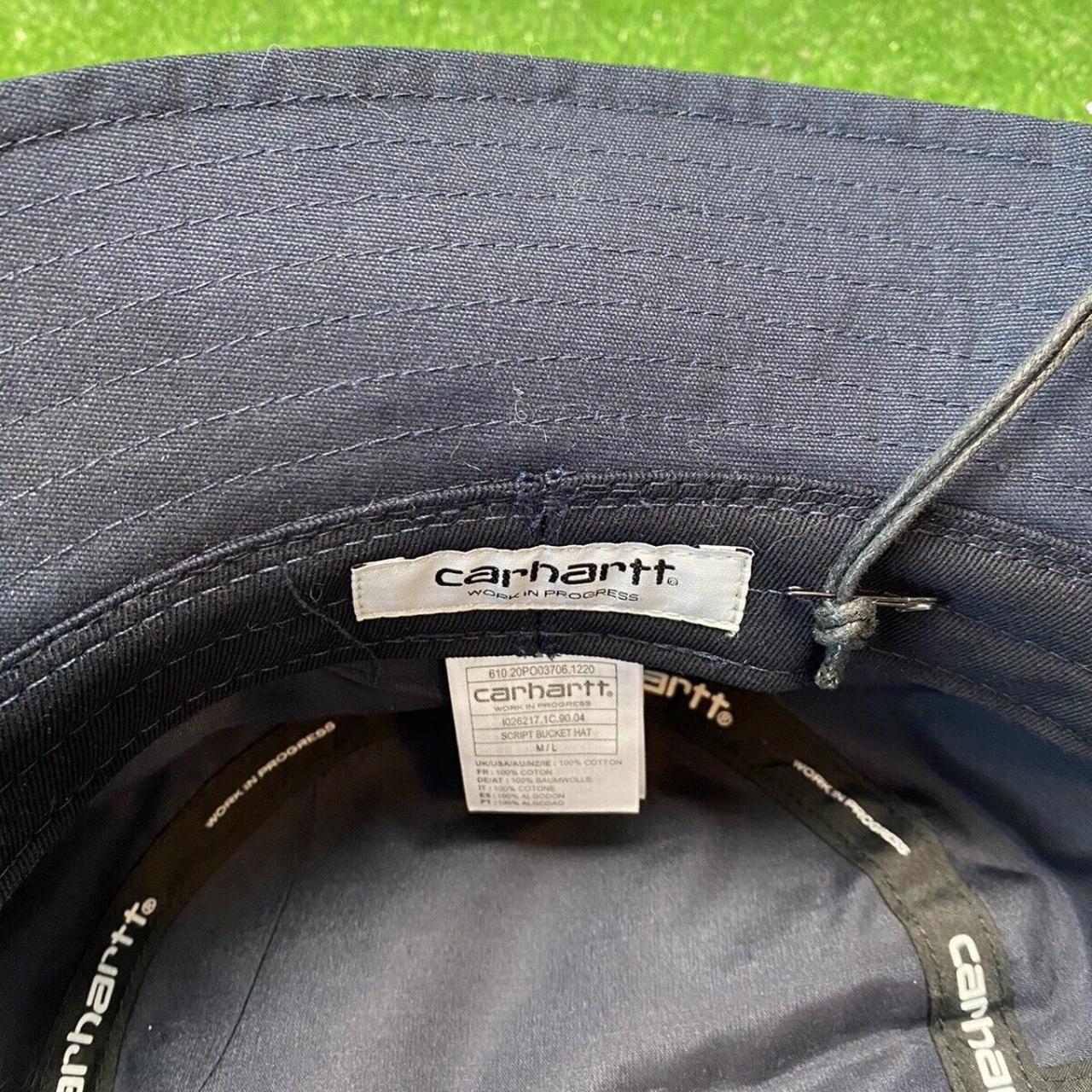 Carhartt WIP Script Bucket Hat Dark Navy - Medium -... - Depop