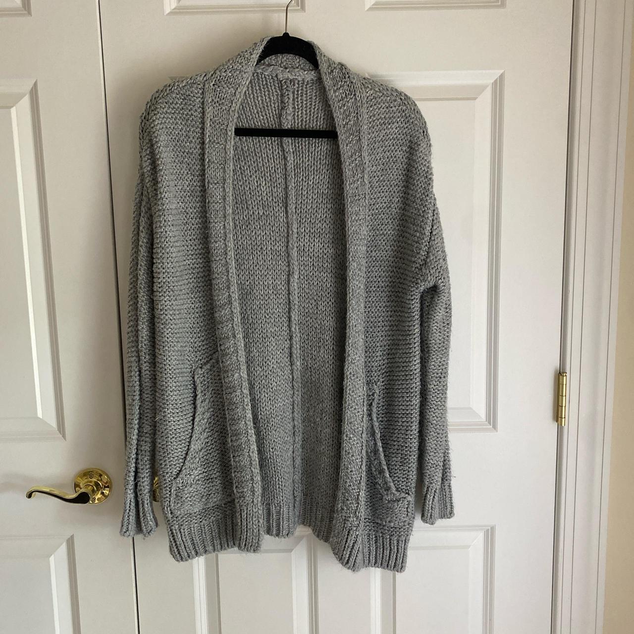 Grey oversized cardigan - Depop