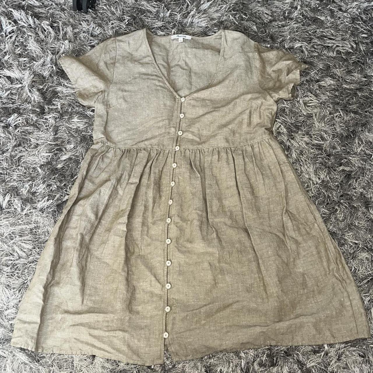 Madewell Linen Blend Alexandra Button Front... - Depop