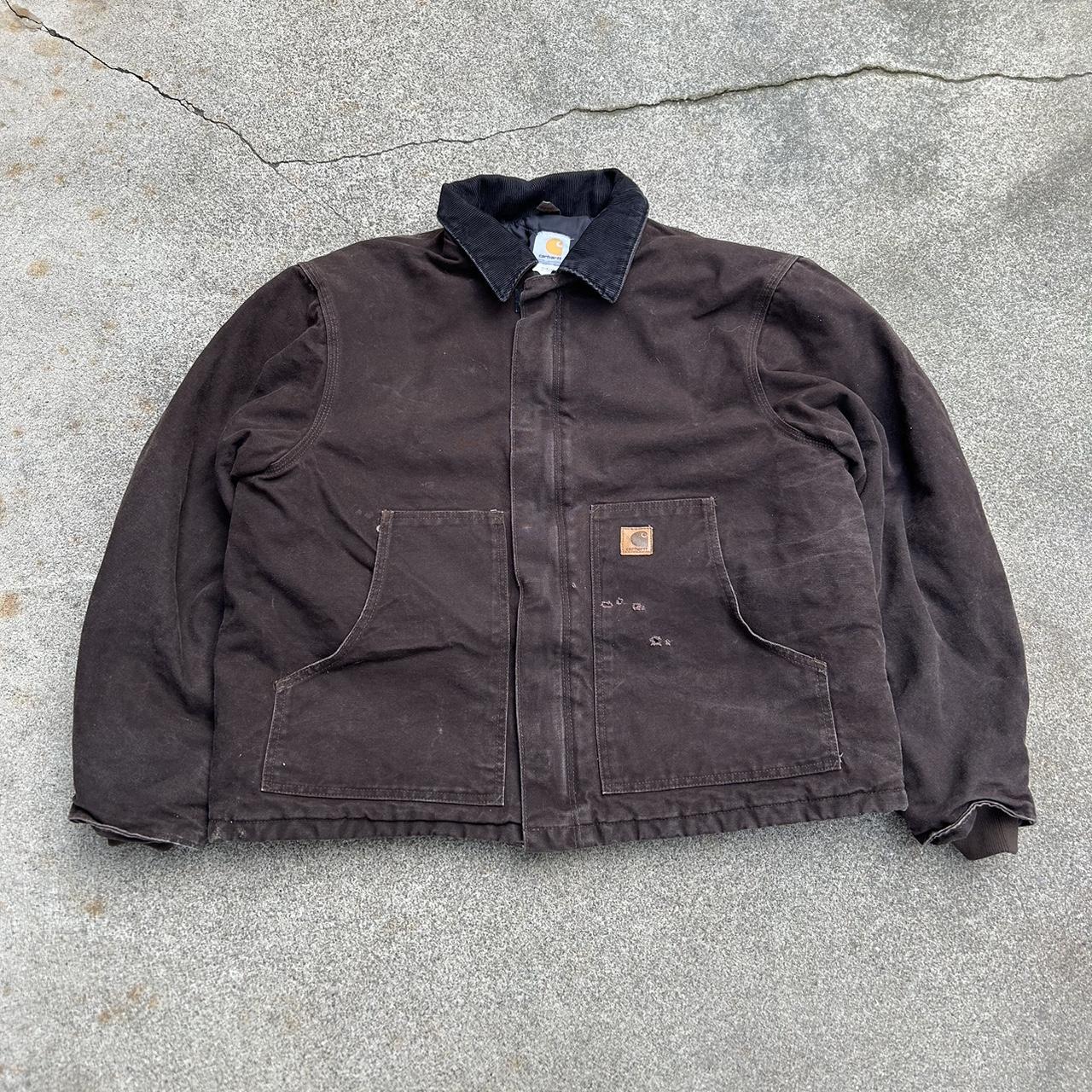 Vintage 00’s Carhartt Faded Brown Chore... - Depop