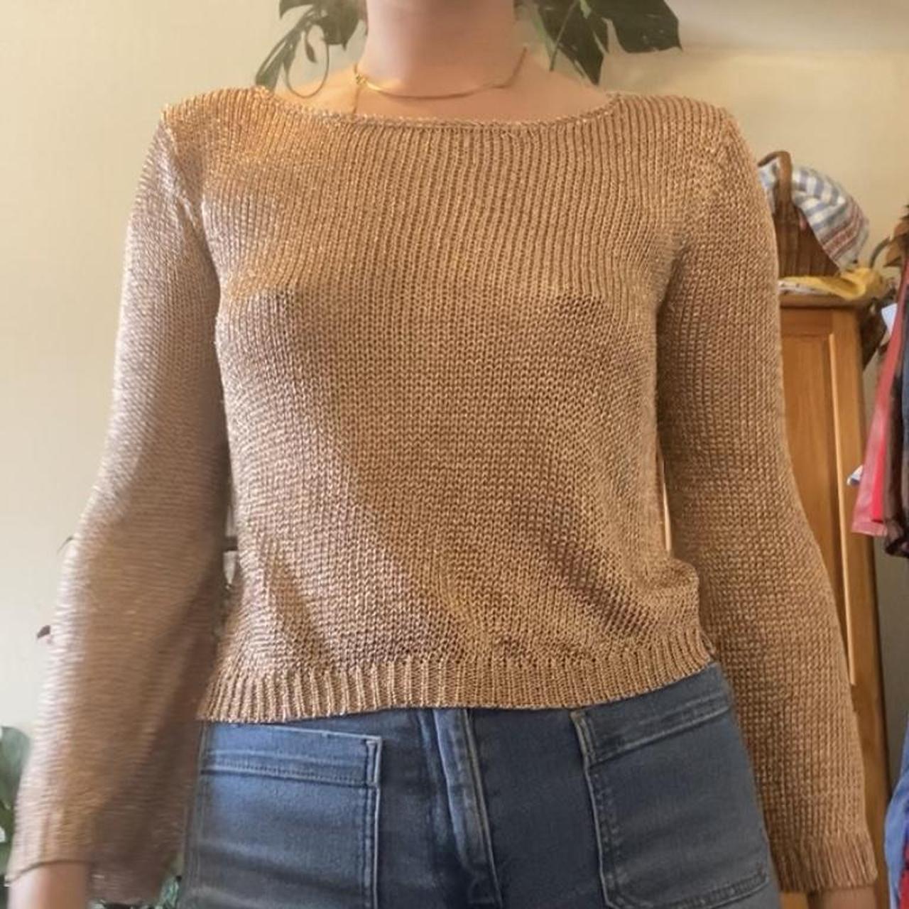 Metallic looking jumper from Topshop. Slight... - Depop